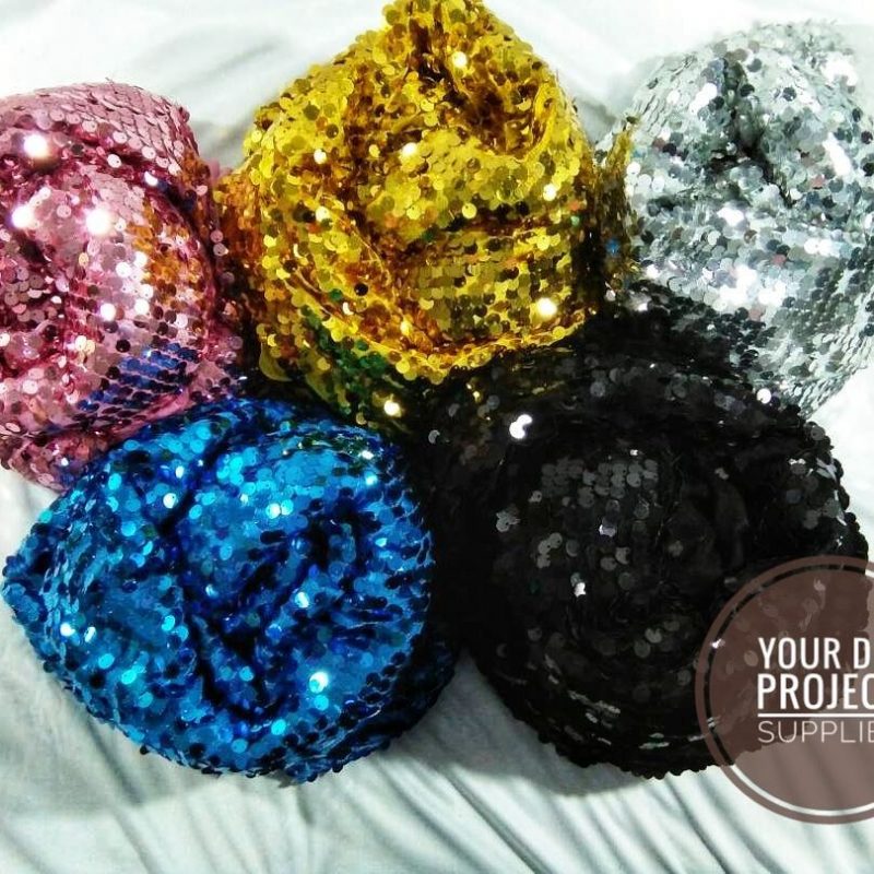 Kain Sequin / glitter Sisik besar [SEWA] – Your DIY Project Rental