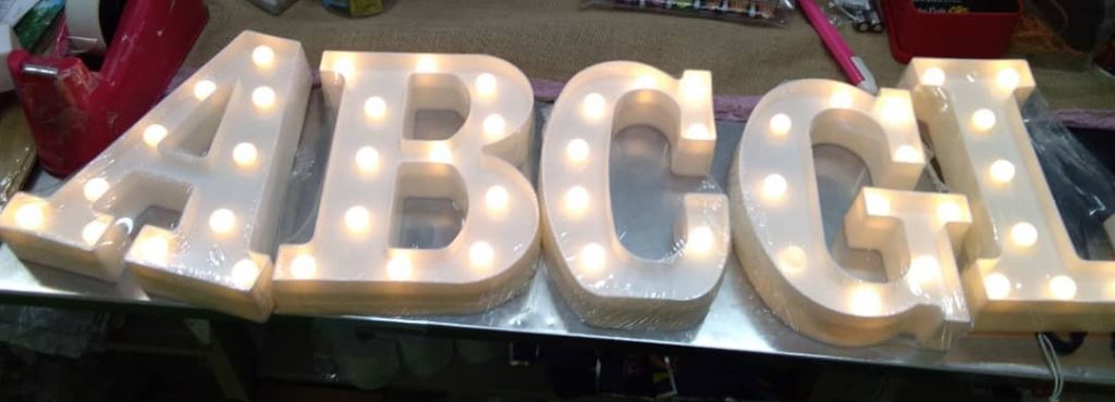 huruf berlampu / lighted alphabet LED white [sewa] – Your DIY Project ...