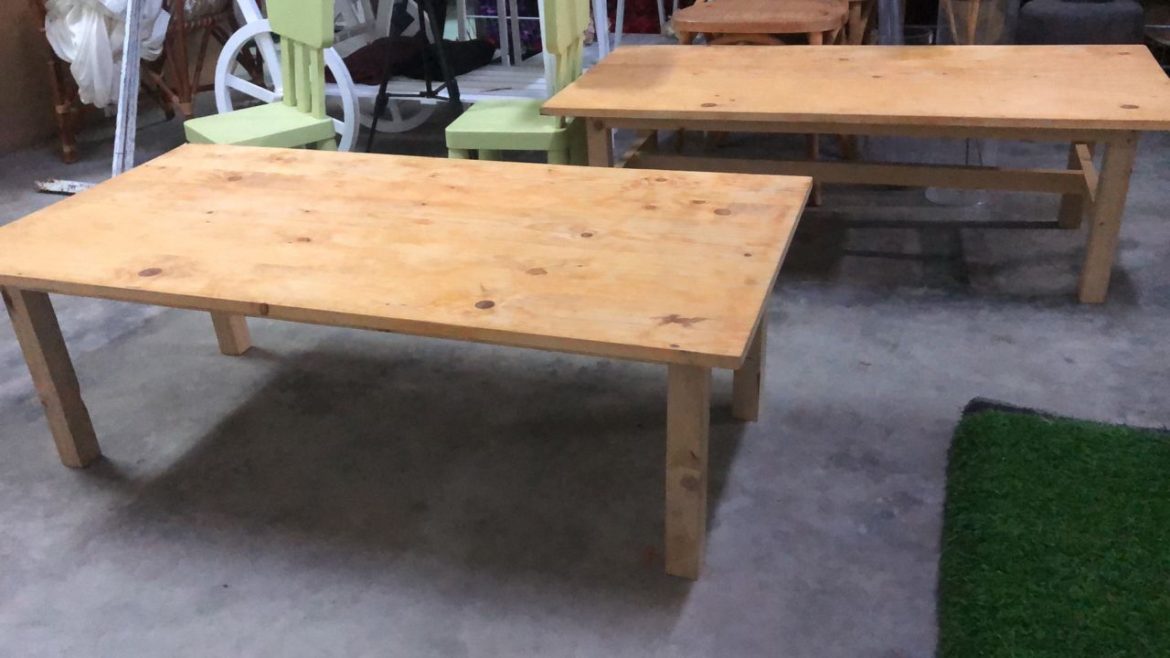 Meja Pallet outdoor berkaki [sewa] – Your DIY Project Rental