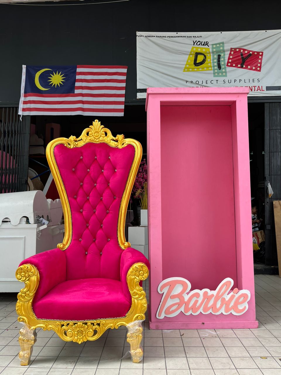 High back royal chair- dark pink gold 1pcs [rental] – Your DIY Project ...