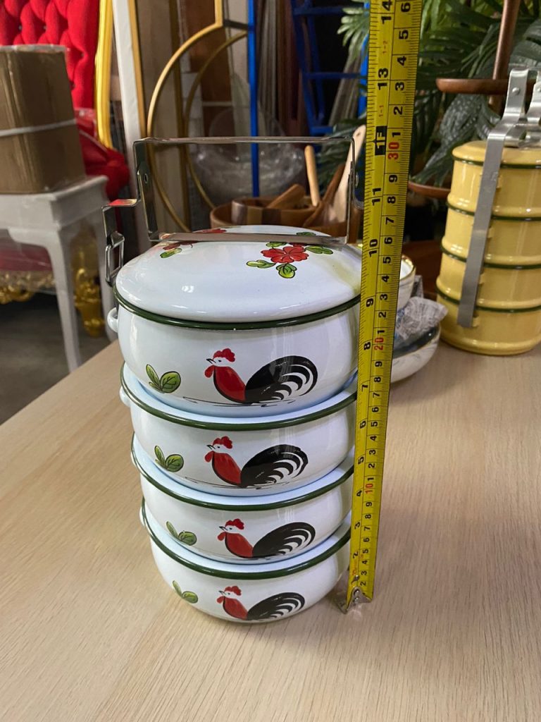 4 layer chicken design enamel tiffin 20 – Your DIY Project Rental