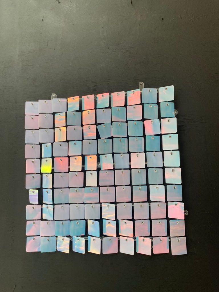 Sequin wall- camouflage blue square shape sequin [rental] – Your DIY ...